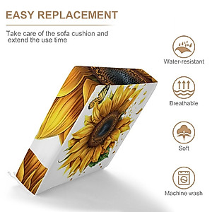 Joint Gou Outdoor Cushion Covers for Patio, Plant Waterproof Couch Cushion Covers, Flowering Plant Chair Cushion Slipcovers Furniture Protector Seat Cushion Cover