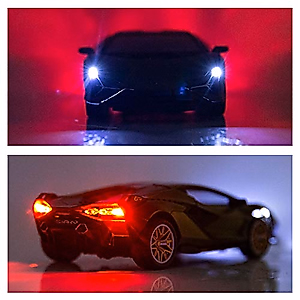 BDTCTK Sian FKP37 Car Model Toy 1:32 Child Sound and Light Pull Back Car Zinc Alloy Casting Toys for Kids Boy Girl Gift (Army Green)