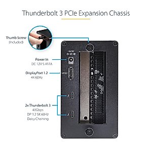 StarTech.com Thunderbolt 3 PCIe Expansion Chassis, External Enclosure With One PCI Express Slot for Laptops / Desktops, TAA
