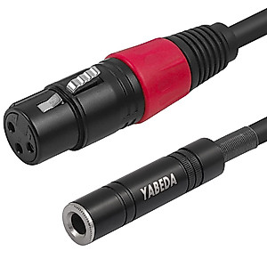 YABEDA XLR to 1/4 Cable,Balanced XLR Female to 1/4" Female Stereo Audio Adapter,3 Pin Female XLR to Quarter inch TRS Connector Converter Interconnect Cable - 1.6 Feet