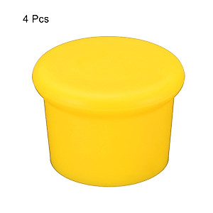 MECCANIXITY Silicone Bottle Caps 26mm/1.02" ID Reusable Unbreakable Stoppers Sealer Cover for Beer, Wine, Drink Yellow Pack of 4