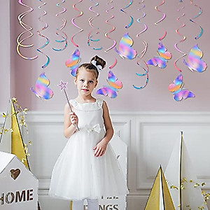 30 Pieces Iridescent Hanging Swirl Decorations Laser Butterfly Hanging Swirl Sparkly Transparent Plastic Streamers Ceiling Decorations Birthday Butterfly Themed Fairy Party Butterfly Decorations