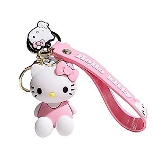 Xerial Cute kitty keychain, cartoon cat keychain, kawaii kitty accessories,kitty charms, kitty car accessories,kitty key chains,Bag Purse Backpack Accessories, gift for Girls Women
