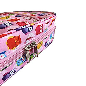 Keelie-Pink Owl Bible Cover for Women Book Cover for Girls Scripture Tote Bible Case with Handle Fits for Standard Size Bible