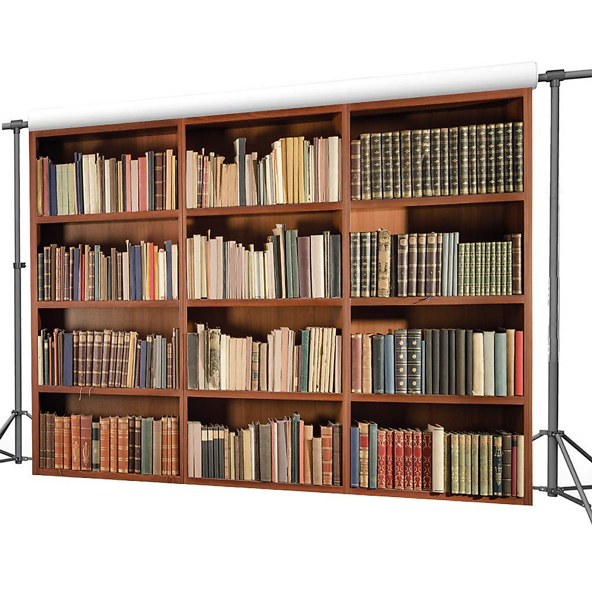 LYWYGG 7X5FT Bookshelf Backdrop Vintage Bookcase Magic Books Grunge Ancient Library Vinyl Photography Background Photo Studio Props CP-49