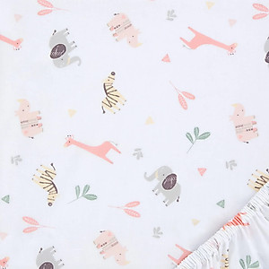 Trend Lab Sweet Jungle 100% Soft Cotton Percale Changing Pad Cover, Fits A Standard Changing Pads