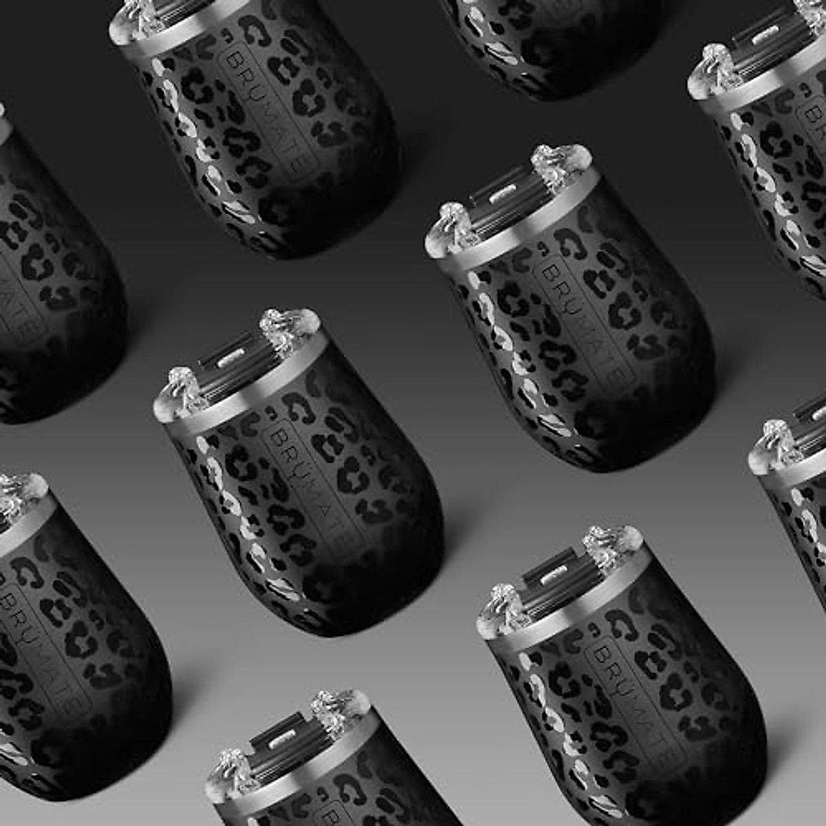 BrüMate Uncork'd XL MÜV - 100% Leak-Proof 14oz Insulated Wine Tumbler with Lid - Vacuum Insulated Stainless Steel Wine Glass - Perfect For Travel & Outdoors (Onyx Leopard)