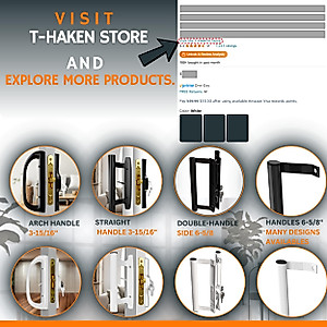 T-HAKEN Sliding Glass Door Replacement with Handles on Both Sides, 6-5/8 Black - Patio Door Handle Set That is 1 in. to 1-1/8 in. Thick Used on Both Left and Right-Handed. (Keyed)