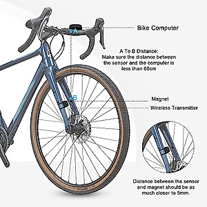 Bicycle Speedometer & Wireless Odometer for Bicycle Cycle Bike Computer with LCD Display & Multi-Functions
