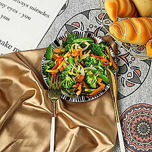 YUYHQCBT 6 Inch Set of 4 Assorted Designs, Porcelain Plates With Patterns,Black Ceramic Dessert Plates, Dishware for Sandwiches Salad Pasta,Microwave Oven Dishwasher Safe