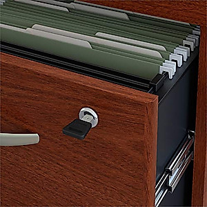 Bush Business Furniture Series C U Shaped Desk with Hutch and Storage, 72W, Mahogany