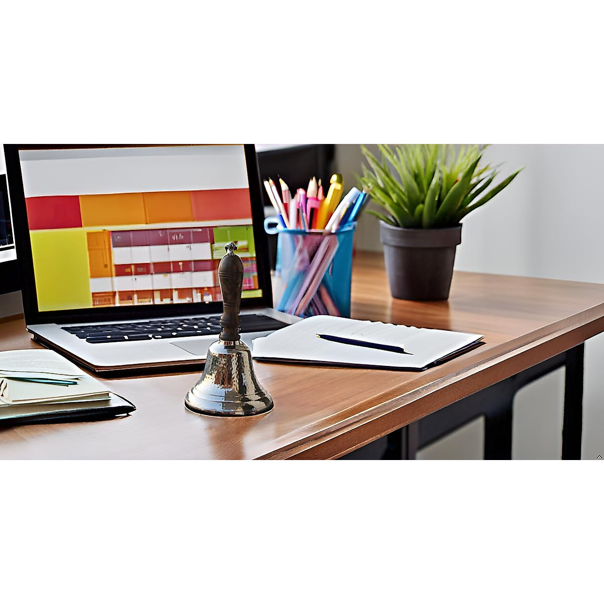 Brass Hand Call Bell, Heavy Duty, Very Loud Sound, Brass Dinner Bell Ideal Gift for Home Office, School, Teacher, Nautical, Spa, Aromatherapy