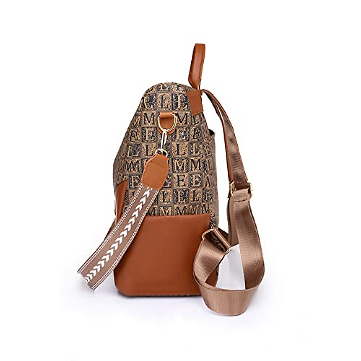 Kim Carrey Backpack Purse for Women PU Leather Casual Shoulder Bag Travel Backpack Ladies Satchel Bags (Brown)