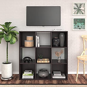 ClosetMaid 9 Cube Laminated Wood Stackable Open Bookcase Display Shelf Organizer for Household, Living Rooms, and Studies, Espresso