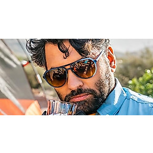 Goodr Frequent Skymall Shoppers Blue Aviator Running Sunglasses, Glare Reducing Blue Polarized Gradient Lenses, UV400 Protection Block, Frame Constructed to Eliminate Slip & Bounce, Large