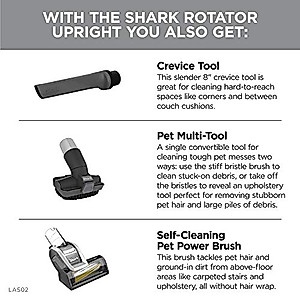 Shark LA502 Rotator Vacuum Vacuum with Self Brushroll Powerful Pet Hair Pickup and HEPA Filter, Lift-Away Upright w/Duo Clean, Silver