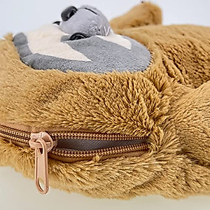 Mewcho 12.59” Sloth Stuffed Animal Backpack for Kids Plush Funny Cute Sloth Kawaii Small Bag School Backpack for Girls Boys Kids Toddler 3 Years Up