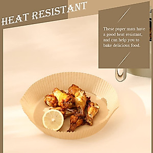 Hemoton 50pcs Air Fryer Oil Grill Accesories - Liners Silver Oyster Shell Ferris Wheel Photo Frame Wood Round Food Steamer Mats Bbq Accessories Cookie Cake Paper Household Baking Supplies