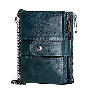 HARPIMER Womens Purse Leather Wallet RFID Blocking Ladies Purses with with Coin Pocket 16 Card Holder (Blue)