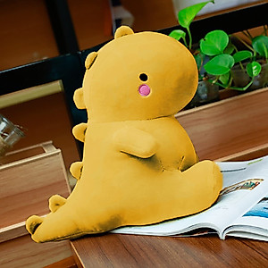 VHYHCY Cute Dinosaur Plush Toys, Fat Dinosaur Stuffed Animals Toys Dolls, Soft Plush Stuffed Animal Dino Plushie, Birthday Gifts for Kids Girls Boys Yellow 20 inch
