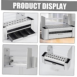 COOLHIYA Tool Storage Box Wrench Holder Organizer Desktop Tool Organizer Rack Screwdriver Tool Organizer Tool Storage Holder with Drawer Hand Tool Holder Pliers Organizer Tools Pe Silver