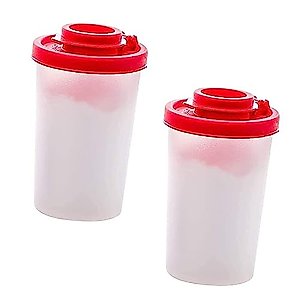 FELTECHELECTR Container 2pcs Shaker Plastic to Go Containers Clear Container Metal Container Seasoning Shaker Box Shaker Jar Empty Jar Portable Cellar Kitchen Supplies Containers Mini