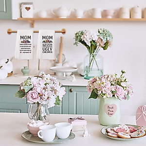 Birthday Gifts for Mom from Daughter, Mothers Day Present for Mom, Best Mom Gifts from Son, Funny Gifts for Mother in Law, 2 Pack Novelty Kitchen Towels for Mom Stepmom