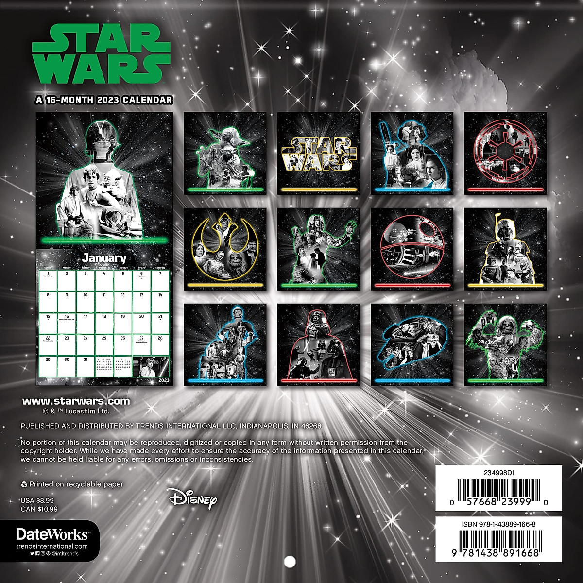 2023 Star Wars: Saga Mini Wall Calendar