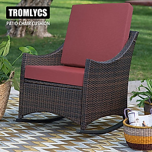 Tromlycs Outdoor Cushions for Patio Furniture Chair Cushions Set of 2 Seat 19x19 Inch Waterproof Outside Red