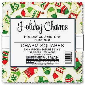 Holiday Charms Holiday Charm Square 42 5-inch Squares Charm Pack Robert Kaufman Fabrics CHS-1128-42
