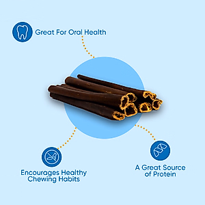 123 Treats 6 Inch Beef Collagen Sticks for Dogs - Rawhide Free Long Lasting Dog Collagen Chew Treats - Collagen Dog Chew Sticks for Large Dogs - 10 Count