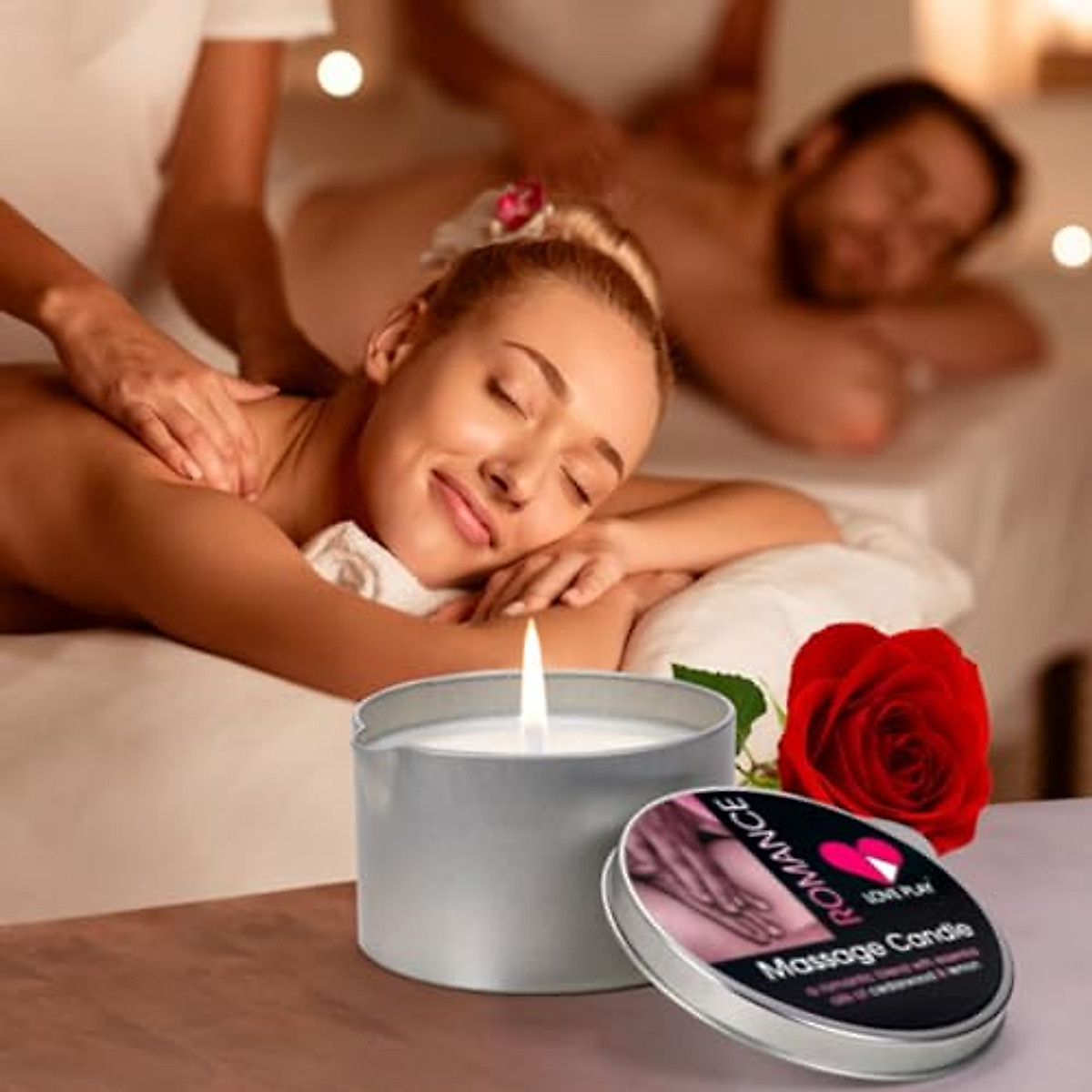 Massage Oil Candle for Pure Relaxation and Home SPA - Vegan Moisturizing Body Oil - Hydrating Skin Care with Essential Oils (6.76oz)