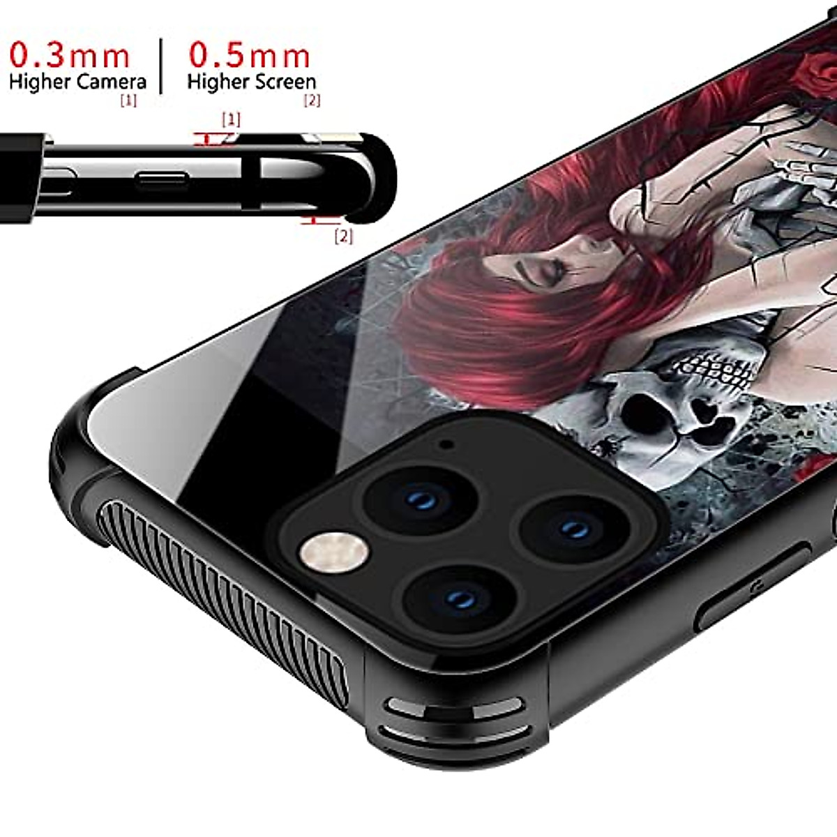 ZHEGAILIAN Case Compatible with iPhone 13 Pro Case,Skull and Girl Case for iPhone 13 Pro Case Men Boy,Drop Protection Soft TPU Bumper Case for iPhone 13 Pro Case 6.1-inch Skull and Girl
