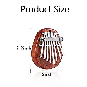 Mini 8 Key Kalimba Thumb Piano Gifts for Kids Beginners Music Lovers Players, Cute Instrument Pendant Keychain Accessories, Wood Finger Thumb piano, Musical good accessory Pendant Gift
