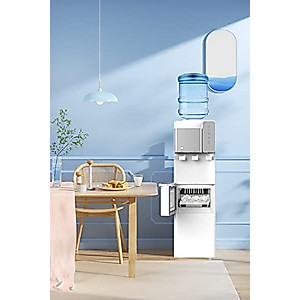 SOOPYK Hot and Cold Water Cooler Dispenser with Ice Maker for 5 Gallon Bottle Built-in Ice Maker 27 lbs in 24 hrs Perfect for Home Office