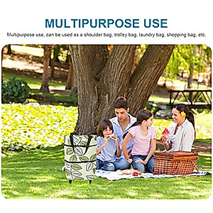 Cabilock Collapsible Trolley Bags Folding Shopping Bag with Wheels Foldable Shopping Cart Reusable Grocery Bags Shopping Trolley Bag on Wheels B