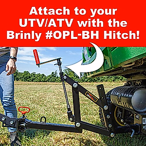 Brinly DD-551-A Sleeve Hitch Adjustable Tow Behind Disc Harrow, 39" by 40"