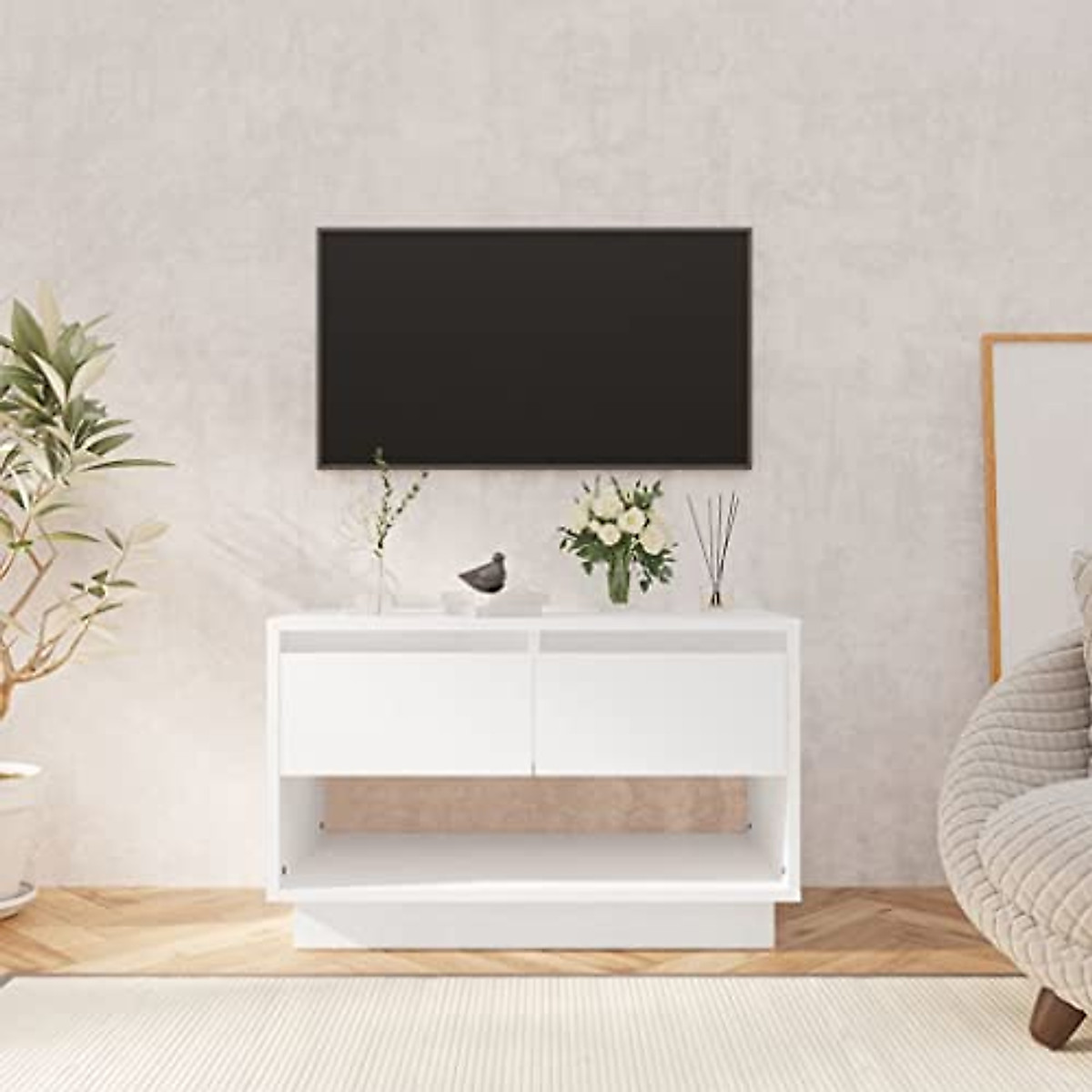 GaRcan TV Cabinet Home Living Room Furniture Stereo HiFi Drawer Cabinet TV Stand Unit Entertainment Centre Grey Sonoma Engineered Wood (White)