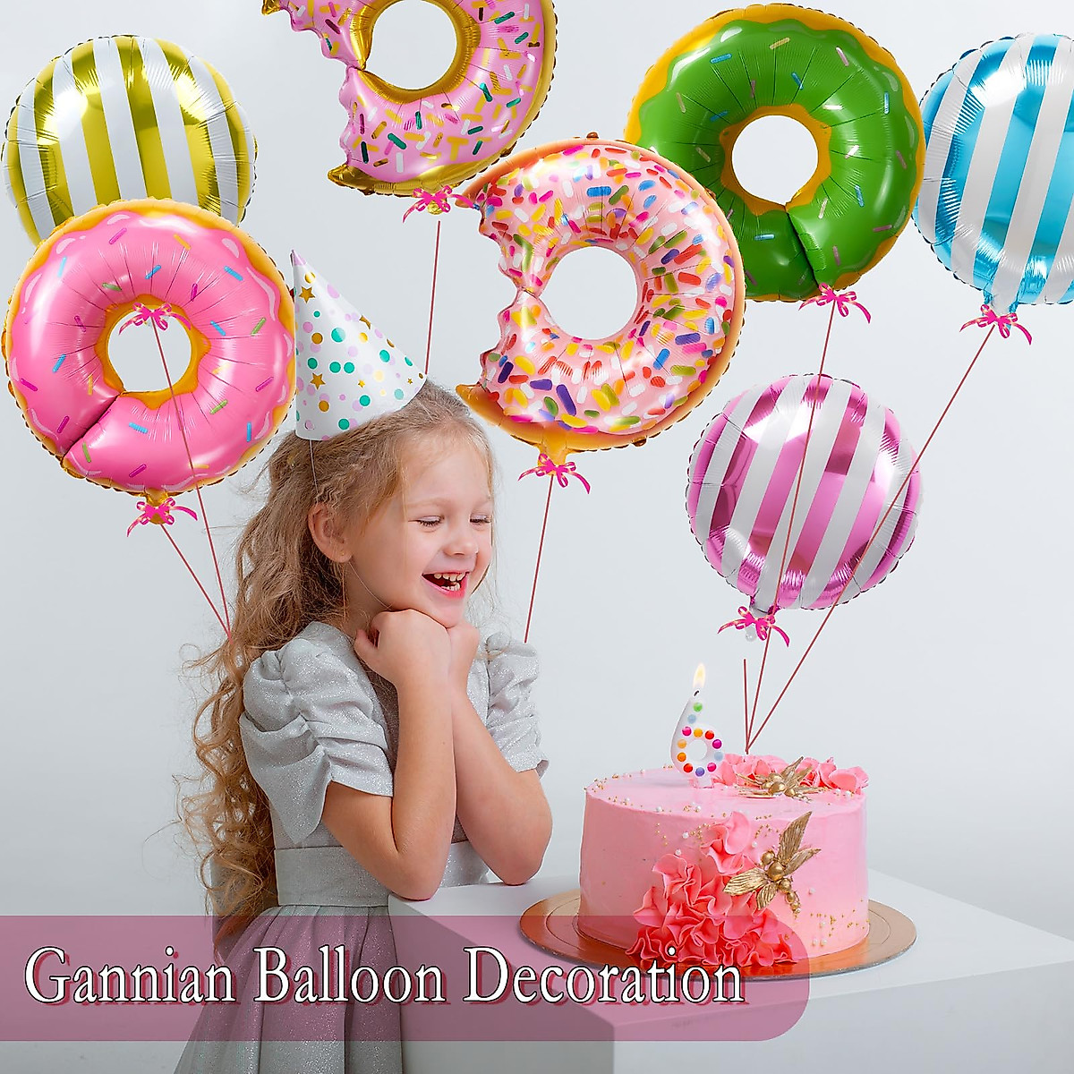 opasyo Donut Balloons &candy Balloons Set,8pcs Large Mylar Doughnut Balloons for Birthday Party Grow up Party Wedding Decoration Baby Shower,Donut Decorations Balloon