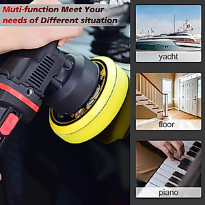 AOBEN Car Buffer Polisher,6 inch Dual Action Polisher,Random Buffer Polisher kit with 6 Variable Speed 1000-4500rpm,Detachable Handle,4 Buffing Pads for Car detailing Polishing and Waxing