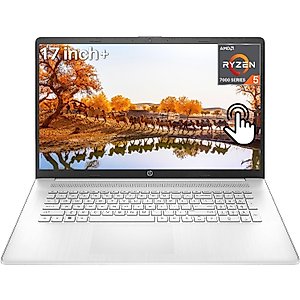HP 2023 Newest Touchscreen Business Laptop, 17.3 Inch HD+ Display, AMD Ryzen 5 7530U Processor(Beats i7-1165G7), 32GB RAM, 1TB SSD, Wi-Fi 6, Anti-Glare, Numeric KB, Webcam, Windows 11 Home, Silver