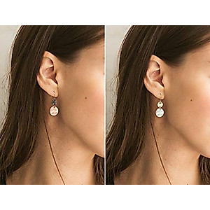 Tribal Gold, Silver and Copper or Rose Gold Mixed Metal Boho Chic Ethnic Vintage Hoop Circle Fishhook Dangle Earrings for Women and Girls Gift Jewelry Bohemian (2 Disc 2 Pack)