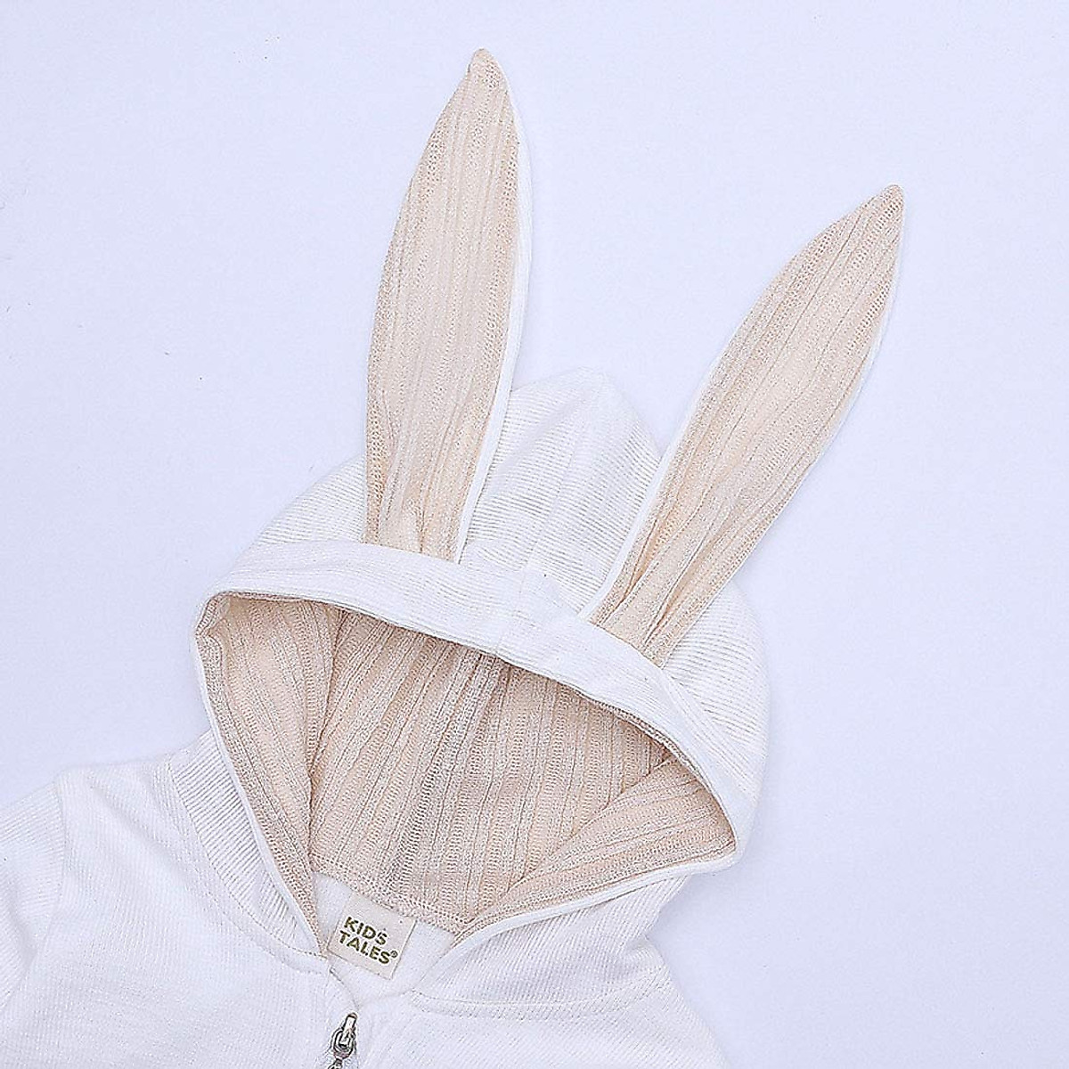 Simplee kids Animal Bunny Baby Easter Clothes Long Ear Rabbit Hoodie Romper with Zipper
