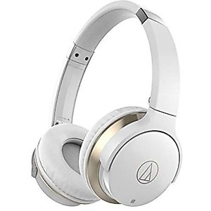 Audio-Technica ATH-AR3BTBK SonicFuel Bluetooth Wireless On-Ear Headphones with Mic & Control, White