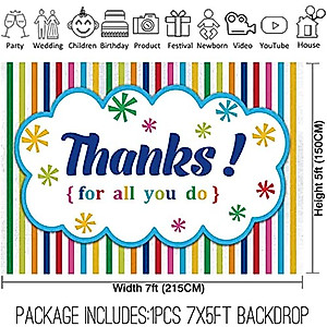 ZTHMOE 84x60inch Thanks for All You do Backdrop Staff Teachers Doctors Banner Nurses Day Photography Background Retirement Party Decorations Photo Booths