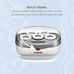 Conair Instant Heat Travel 1.5-Inch Hot Rollers, White, Set of 5