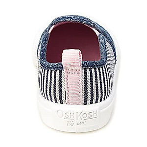 OshKosh B'Gosh Girls Ezma Slip-On Shoe, Navy/White, 10 Toddler