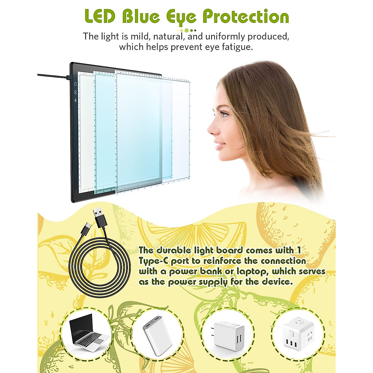 KACOLA A4 Light Pad for Diamond Painting, Light Board, Tracing Light Box by Magnetic for Weeding Vinyl, Ultra-Thin Copy Board with 3 Adjustable Brightness for Drawing, Sketching, Animation