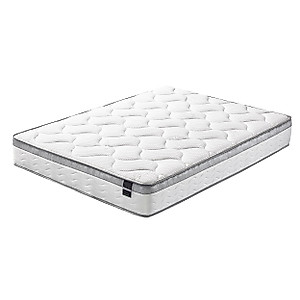 Oliver Smith - Organic Cotton - 10 Inch - Perfect Sleep - Comfort Plush Euro Pillow Top - Cool Memory Foam & Spring Mattress - Green Foam Certified - Queen