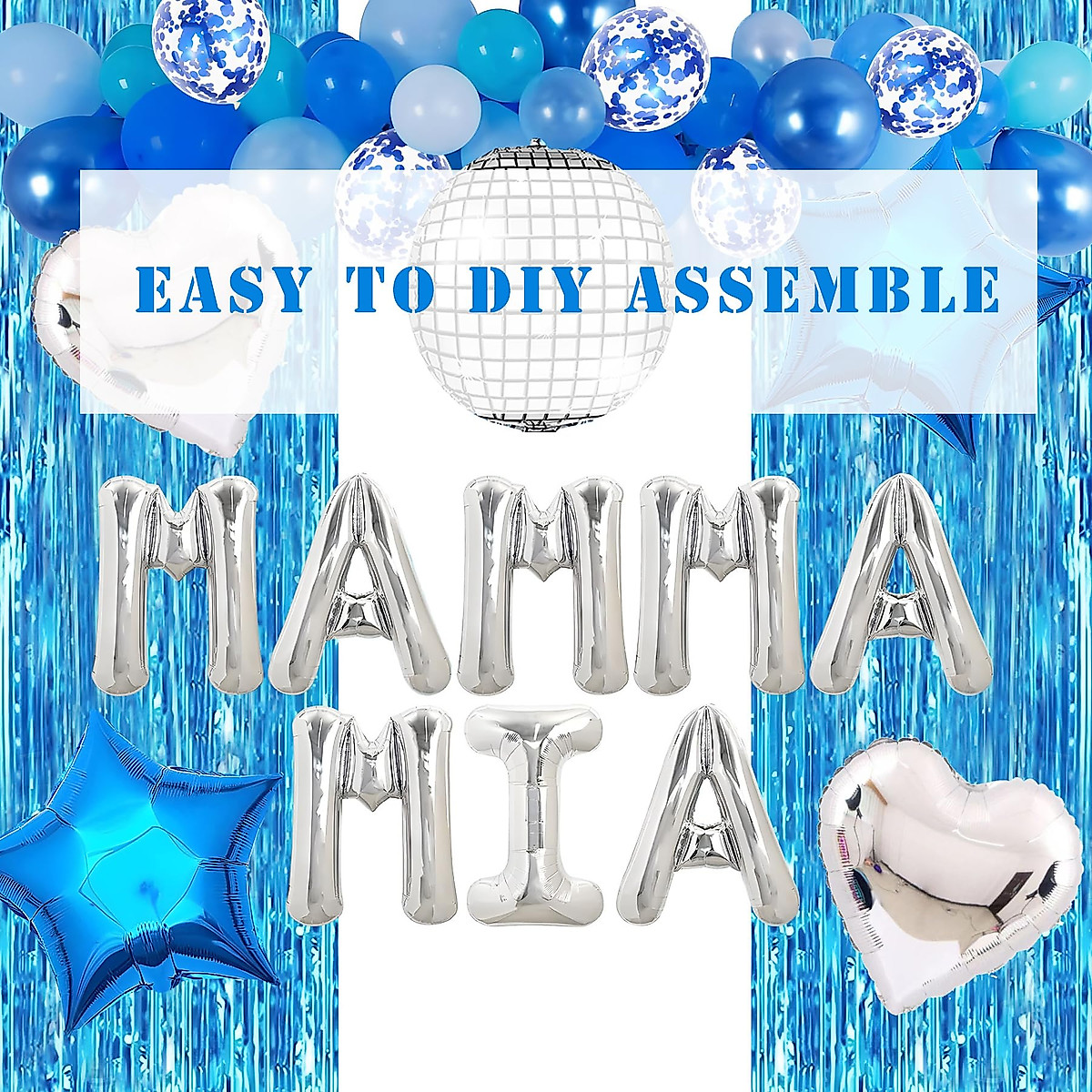 Mamma Mia Party Decorations - Mamma Mia Bachelorette Party, Disco Themed Party Decorations. Mamma Mia Backdrop Mamma Mia Party Supplies Decoration for Mamma Mia Party Bridal Shower Bachelorette Party